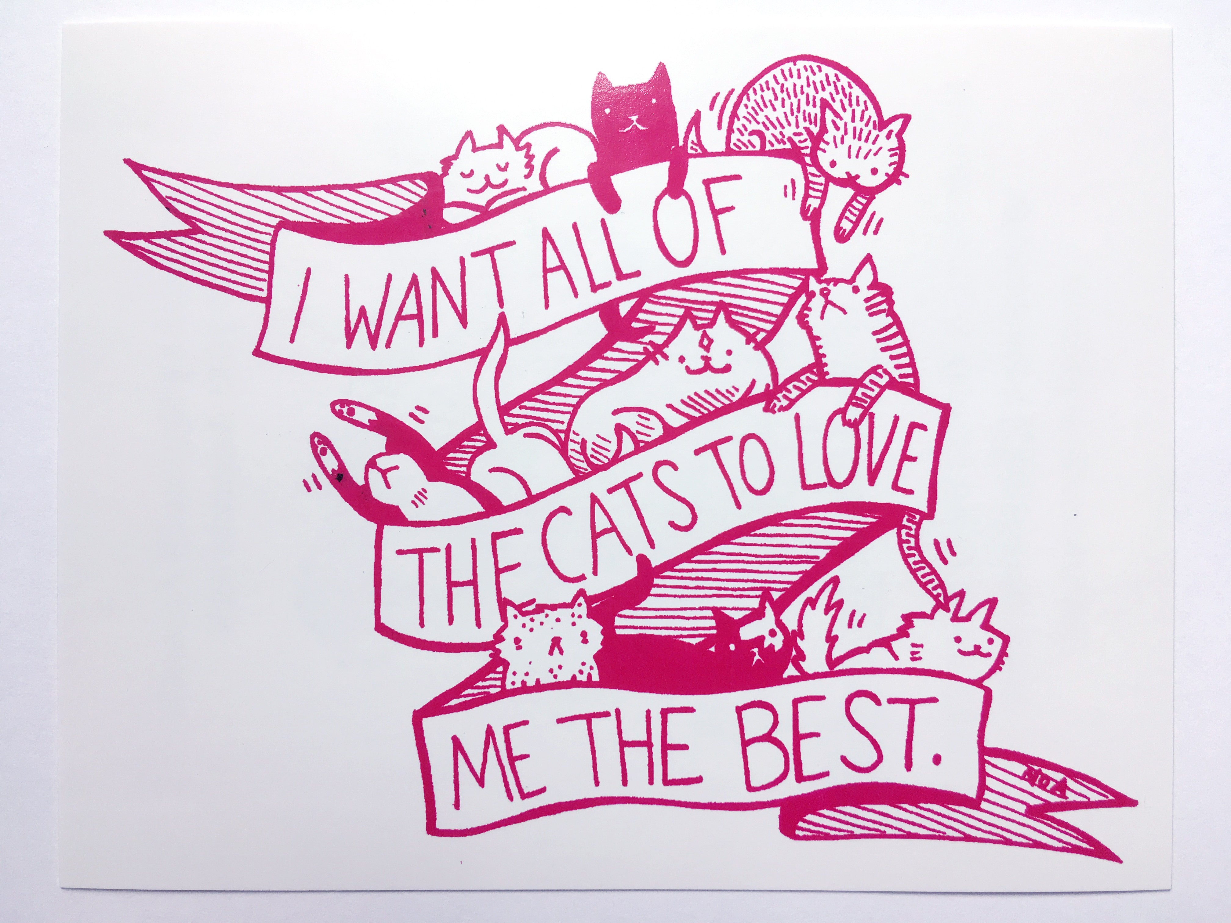 Sticker: I Want All Of The Cats To Love Me The Best - by Nation Of Ama ...