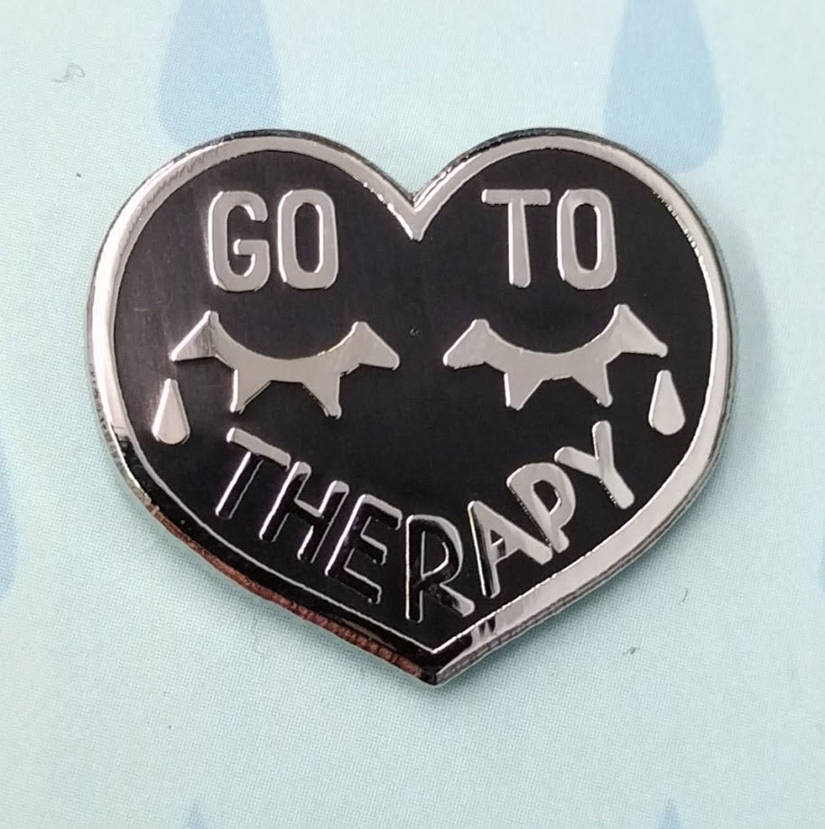 Enamel Pin: Go To Therapy by Hazel Newlevant – Silver Sprocket